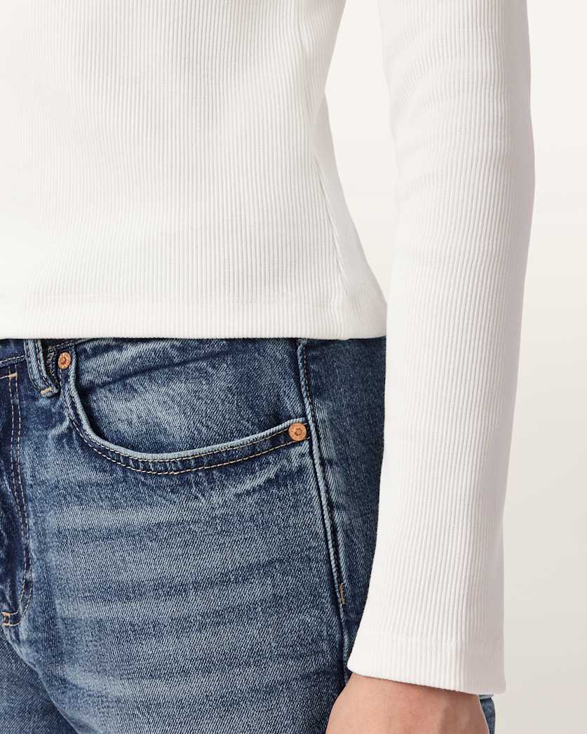 Elena Long Sleeve T-Shirt Chalk White | ALLSAINTS